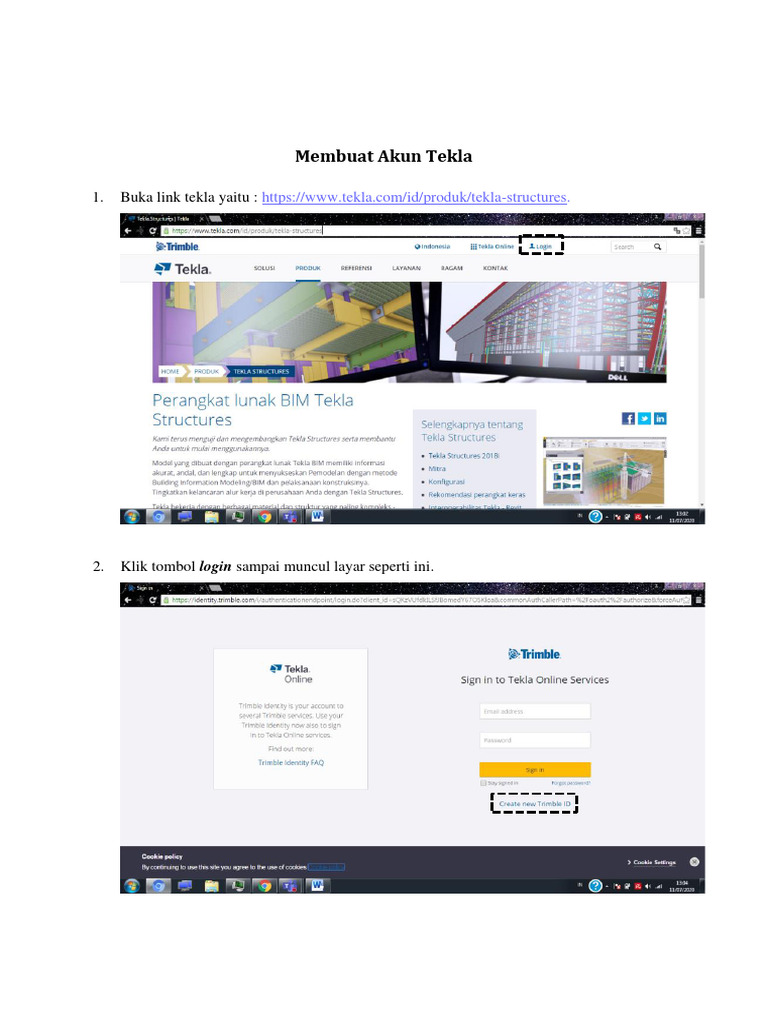 Tutorial Membuat Akun Tekla Structures | PDF | Karier & Perkembangan