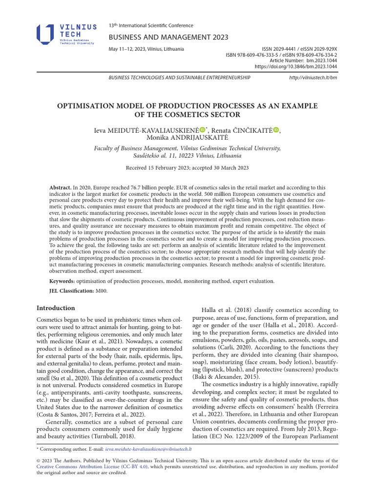 Optimisation Model of Production Process | PDF