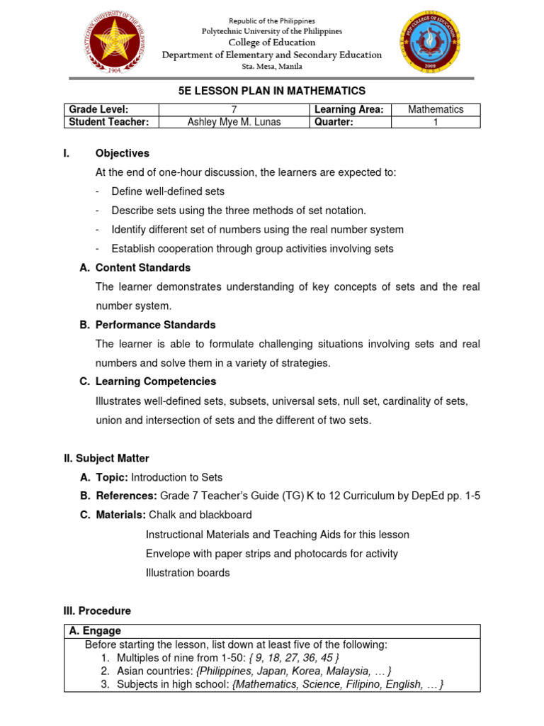 5E Lesson Plan | PDF | Lesson Plan | Teachers
