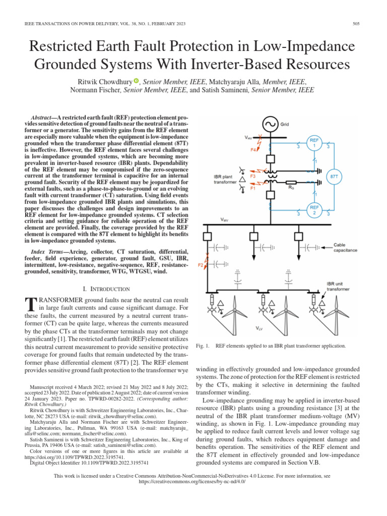 Restricted Earth Fault Protection in Low-Impedance Grounded Systems ...