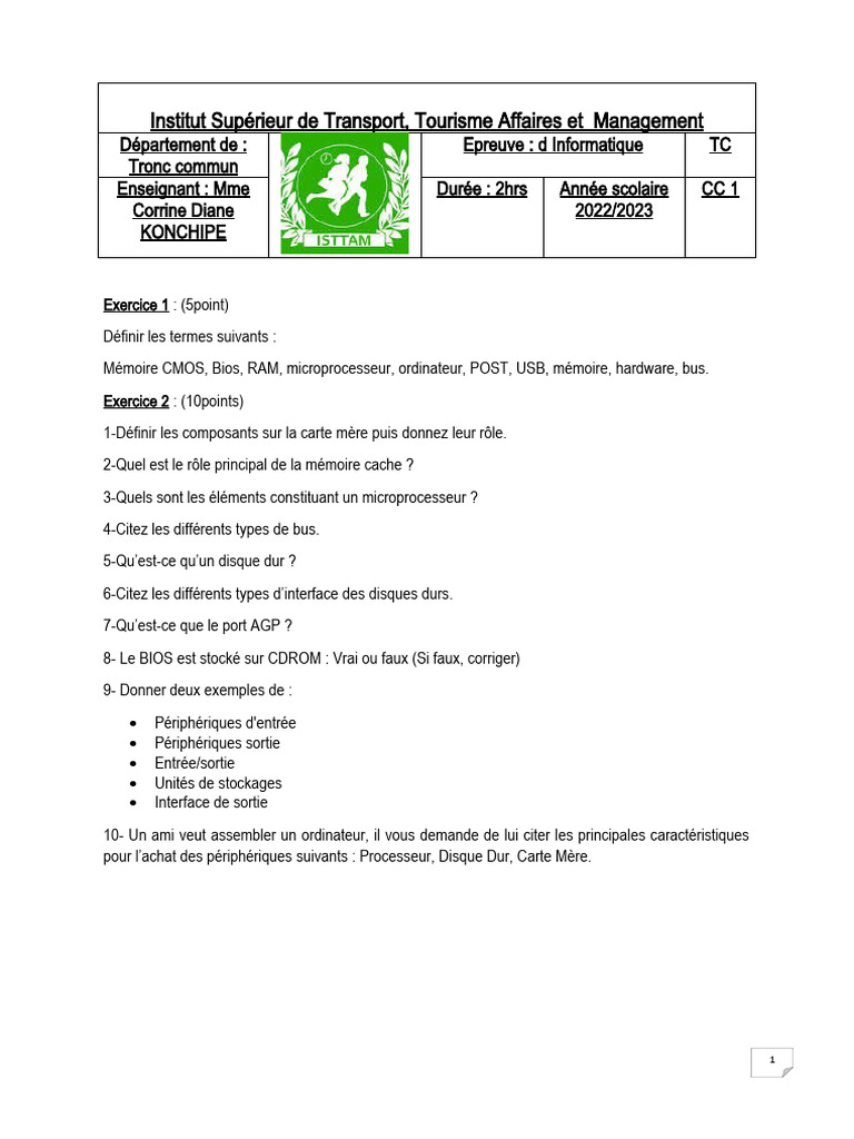 Contrôle Continu | PDF