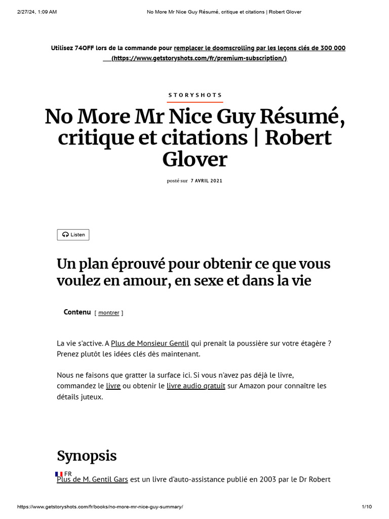 Résumé de "No More Mr Nice Guy" | PDF | Mode de vie