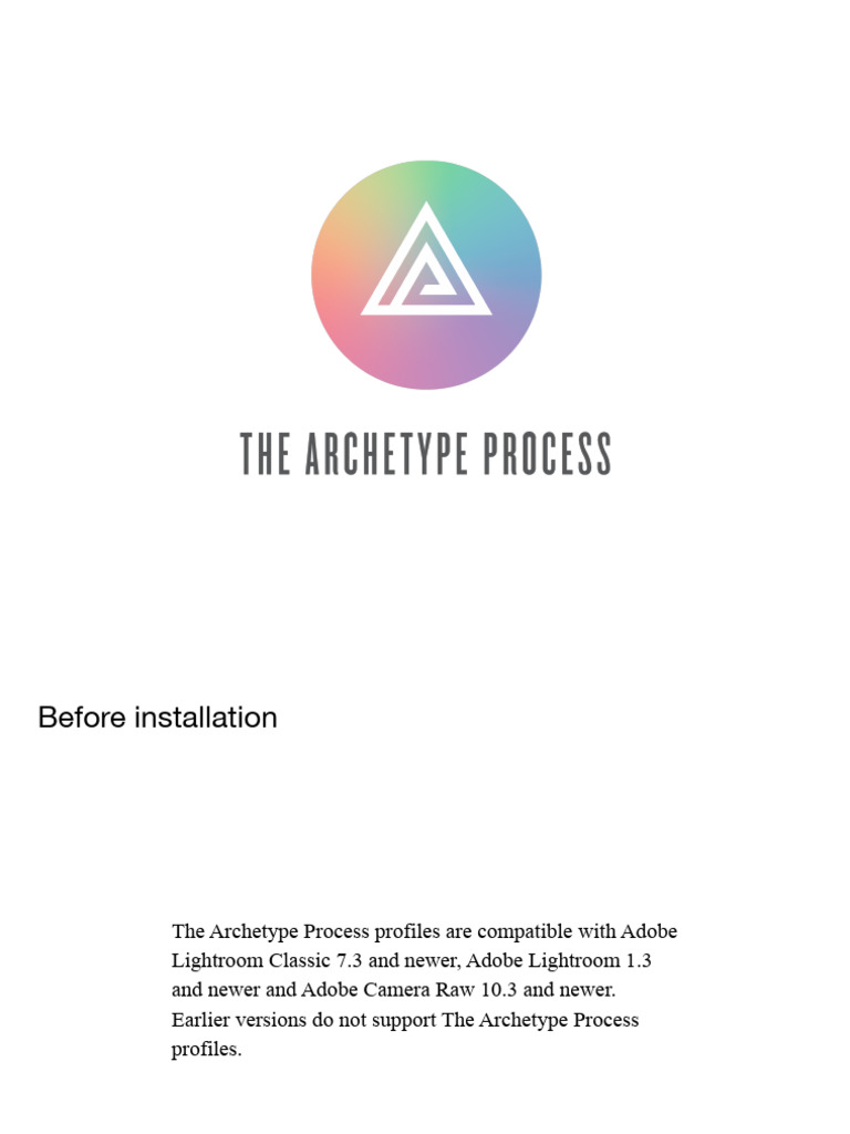 The Archetype Process Lightroom Getting Started Guide | PDF | Adobe ...