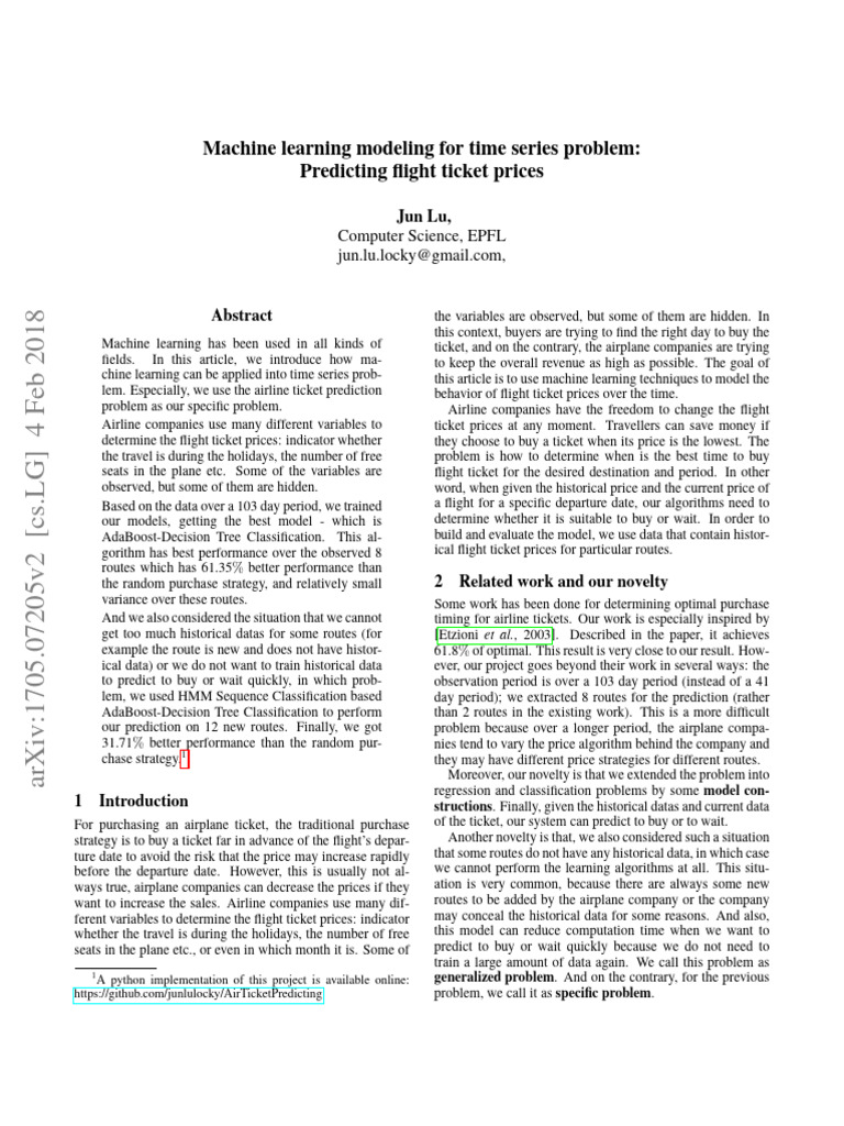 Machine Learning Modeling For Time Series Problem | PDF
