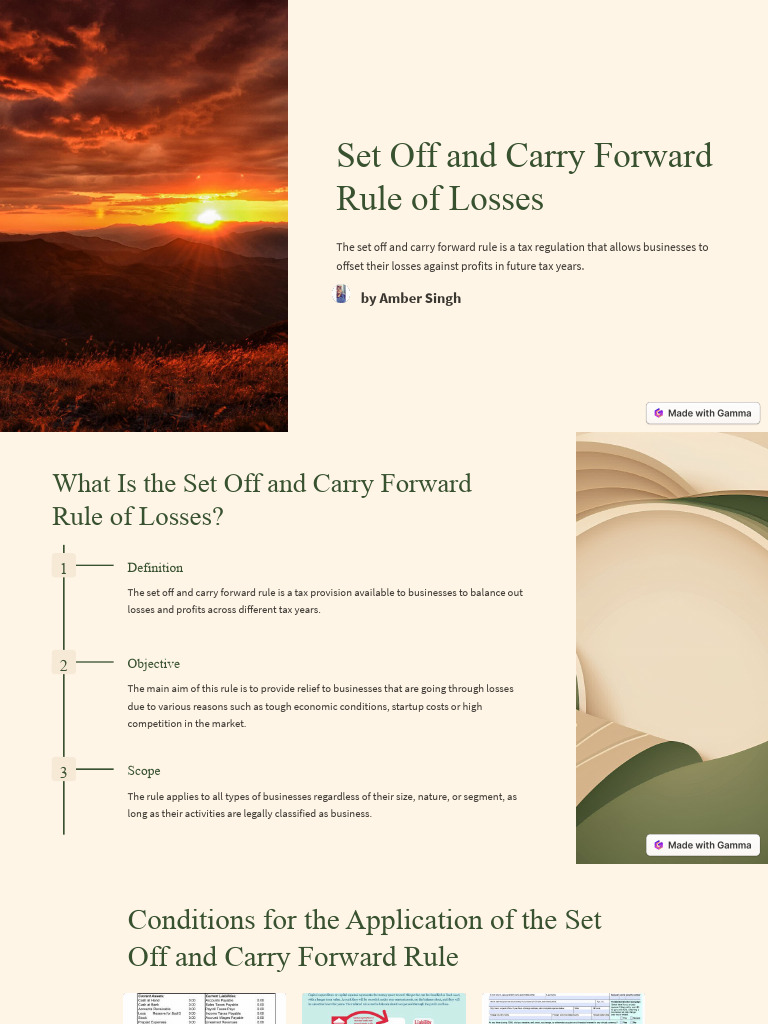 Set Off and Carry Forward Rule of Losses | Download Free PDF | Taxes ...