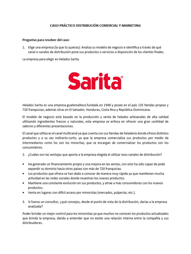 Caso Práctico Distribución Comercial y Marketing | PDF
