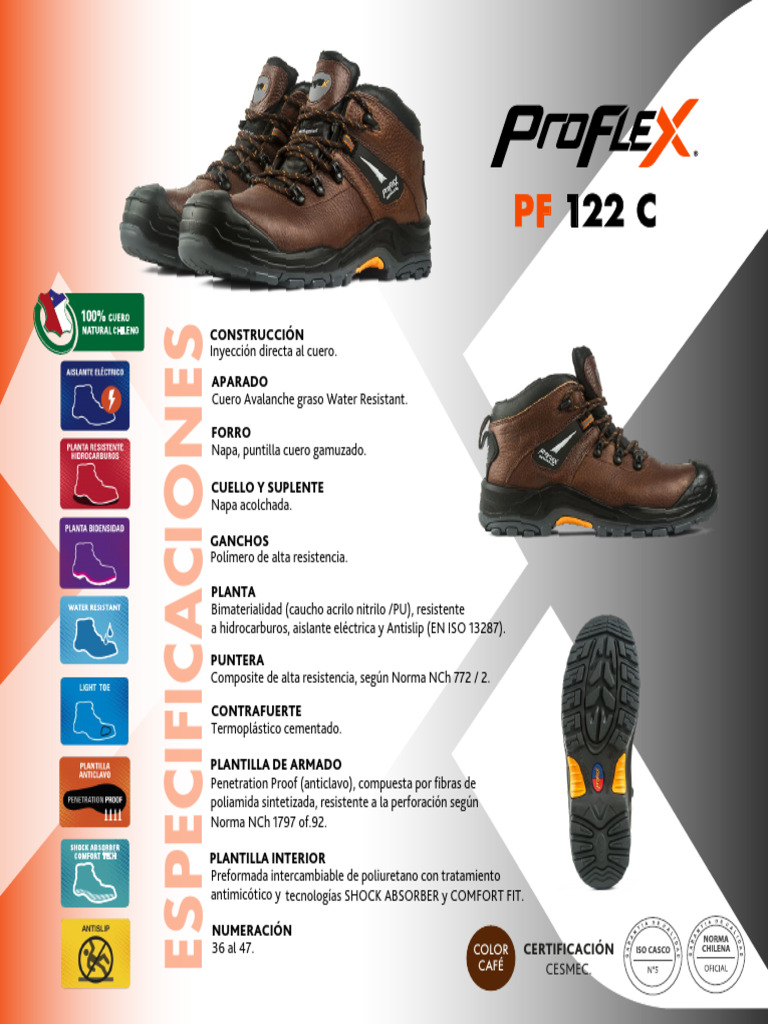 Nueva Ficha Tecnica PROFLEX PF 122C | PDF