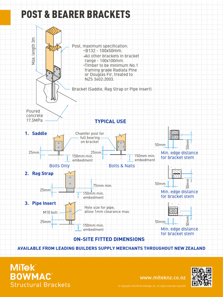 MITEC - Design Guide Post-And-Bearer-Brackets | PDF