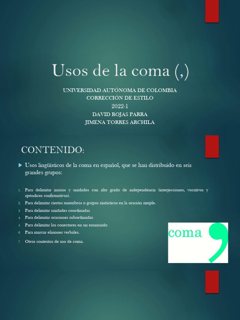 Usos de La Coma y Signos de Puntuación - Compressed | PDF