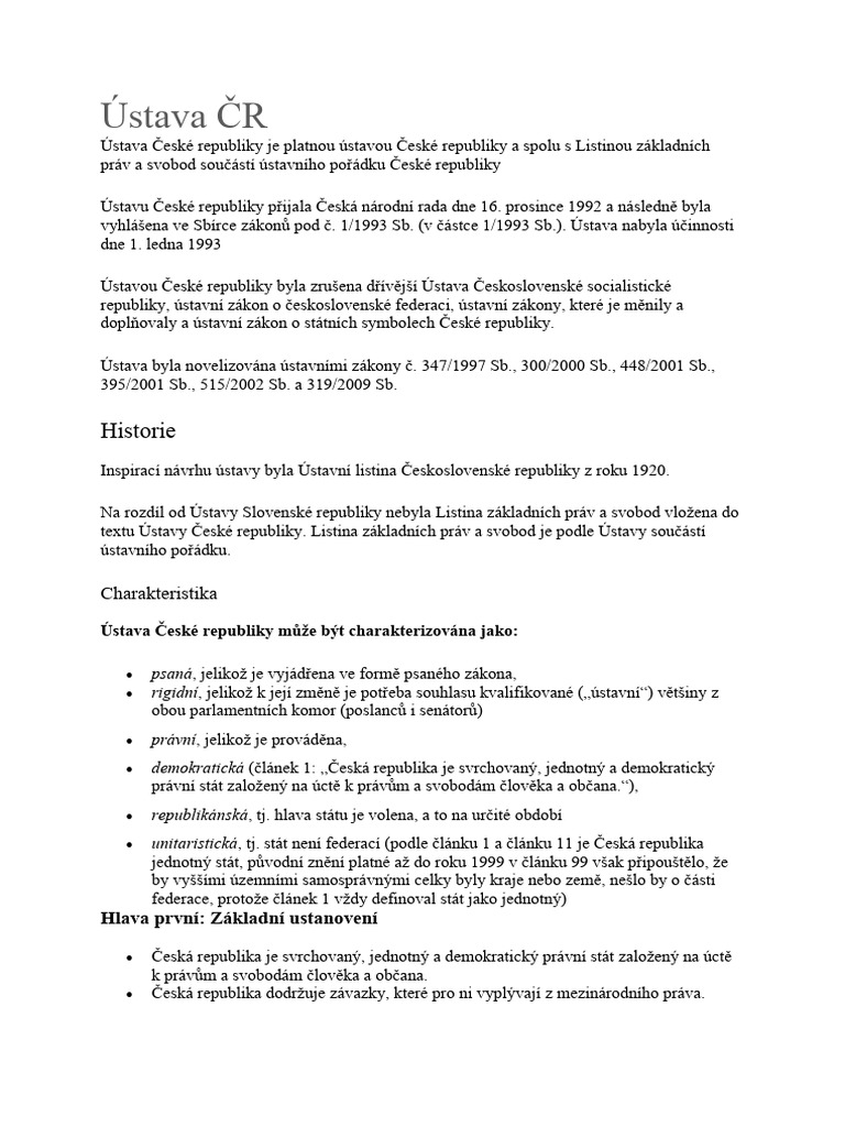 Ústava ČR 19.9. | PDF