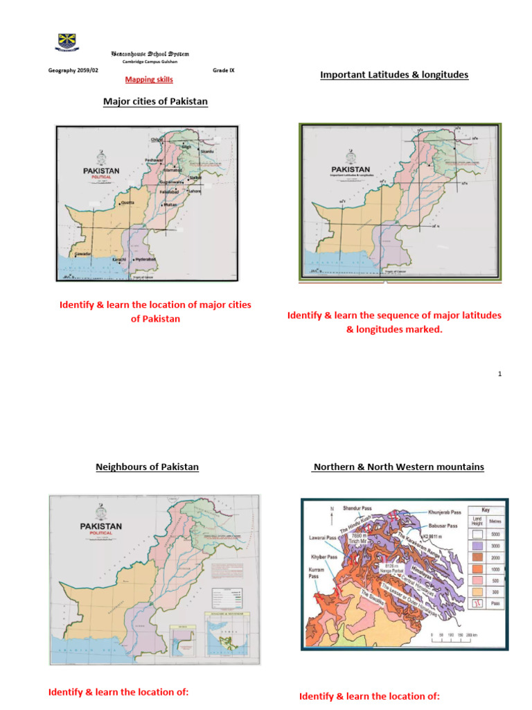 Maps (Unit 1,2) | PDF | Indus River | Vortices