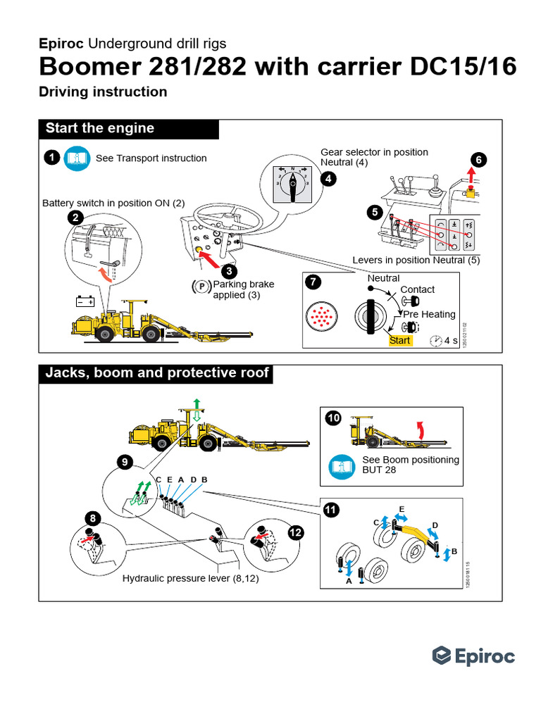 Driving Instruction Boomer 281-282 Carrier | PDF | Brake | Mechanical ...