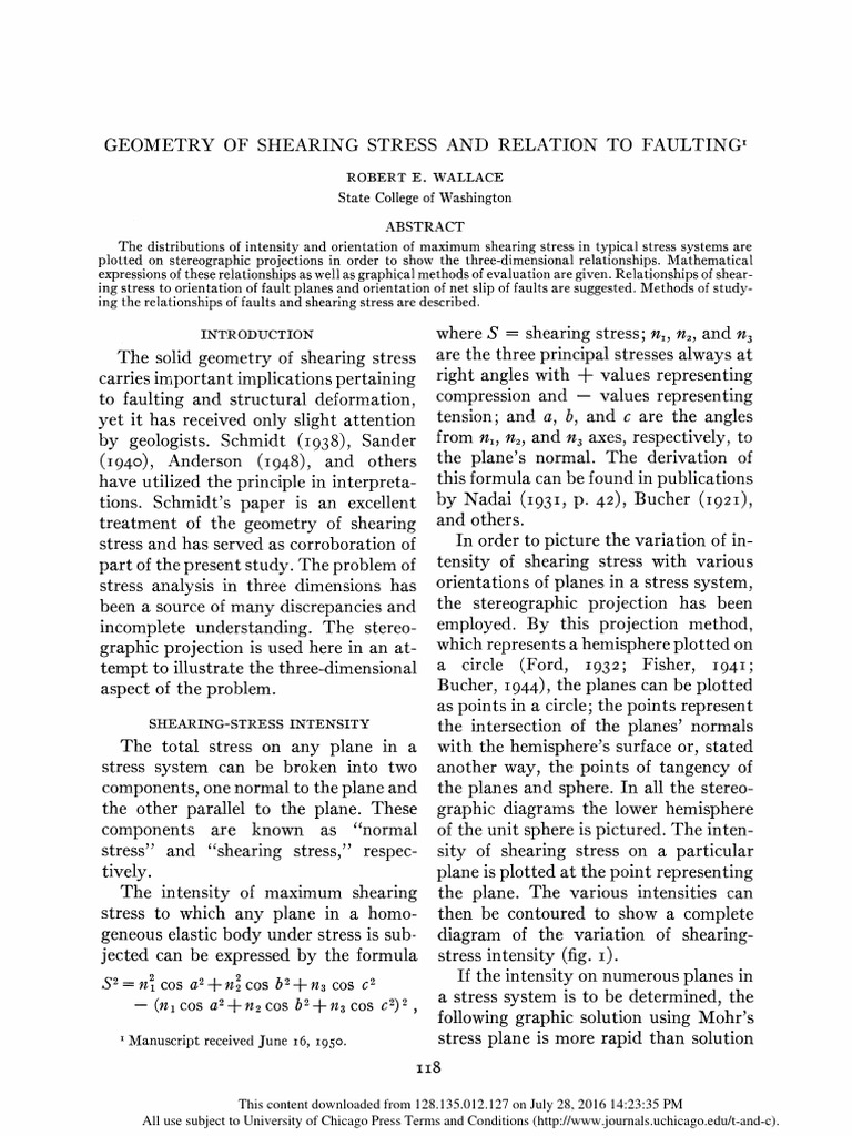 Shearing Stress and Faulting Geometry | PDF | Stress (Mechanics ...