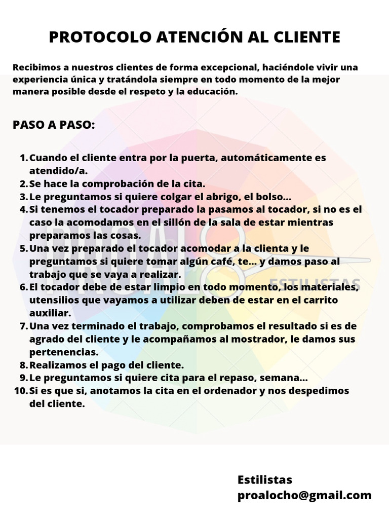 Protocolo Recepcion Al Cliente | PDF