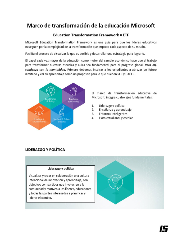 Marco de Transformación de La Educación - MICROSOFT | PDF | Crecimiento ...