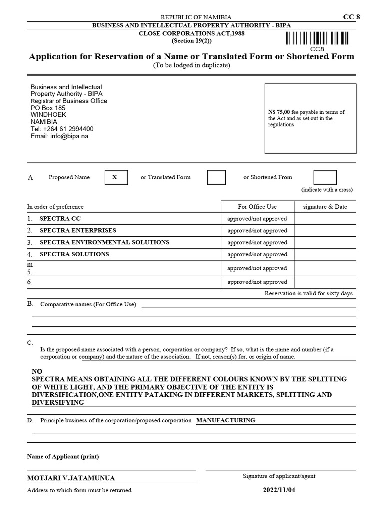 1596531047wpdm - CC8 Application For Reservation of A Name Application ...