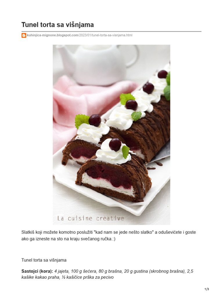 Tunel Torta Sa Višnjama | PDF