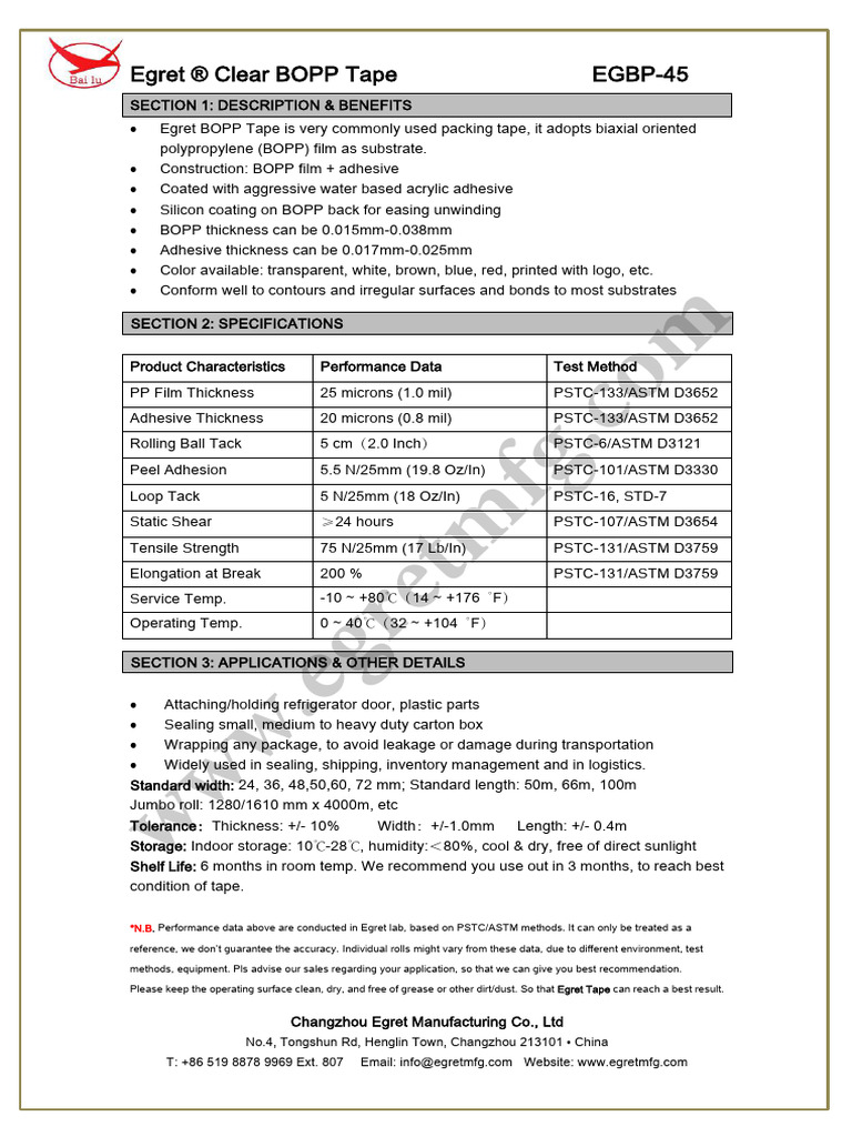 Bopp Tape | PDF | Business Process | Materials Science