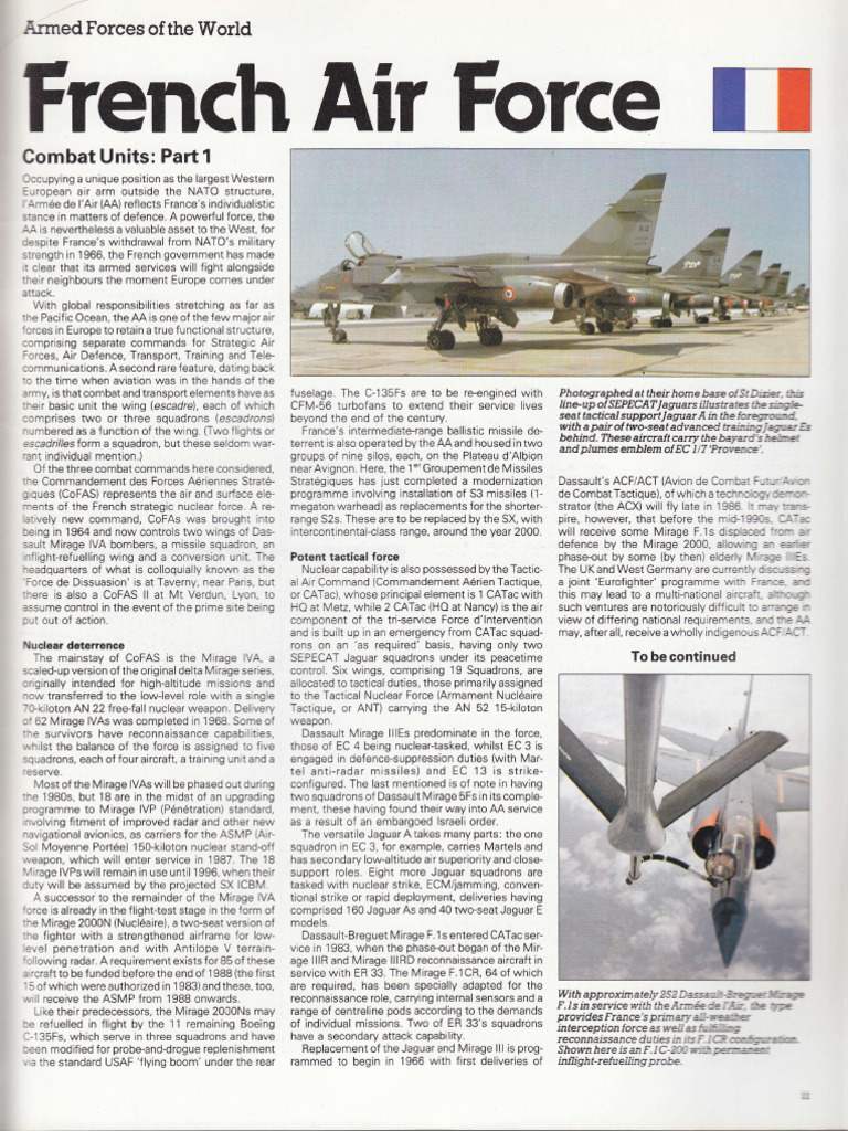 AFW - French Air Force - Combat Units Part 1 | PDF | Aerial Refueling ...