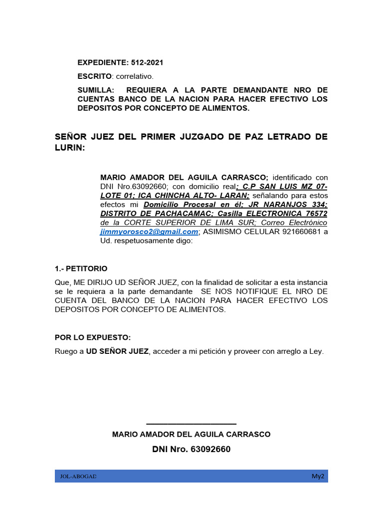 Escrito ULTIMO MARIO AMADOR | PDF