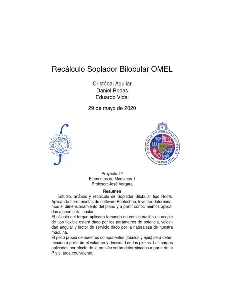 Recalculo de Soplador Roots OMEL | PDF