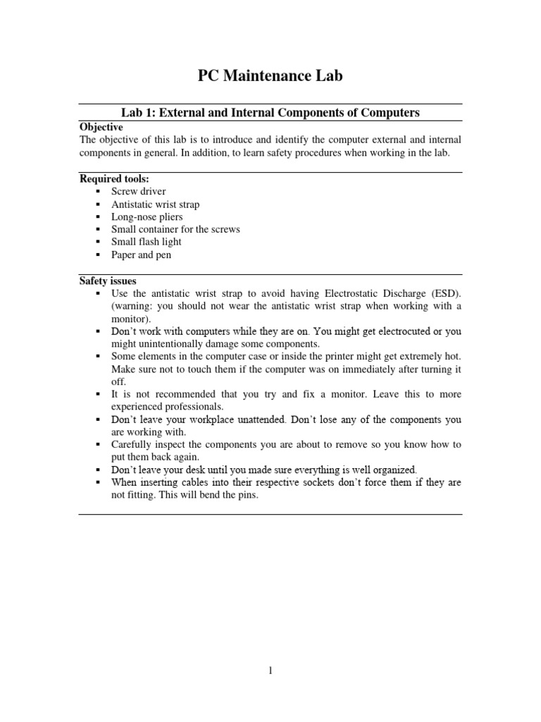 Lab1 DrAmani | PDF | Classes Of Computers | Equipment