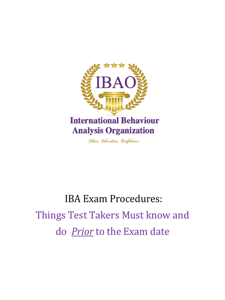 IBA Exam Procedures v101 | PDF | Computers
