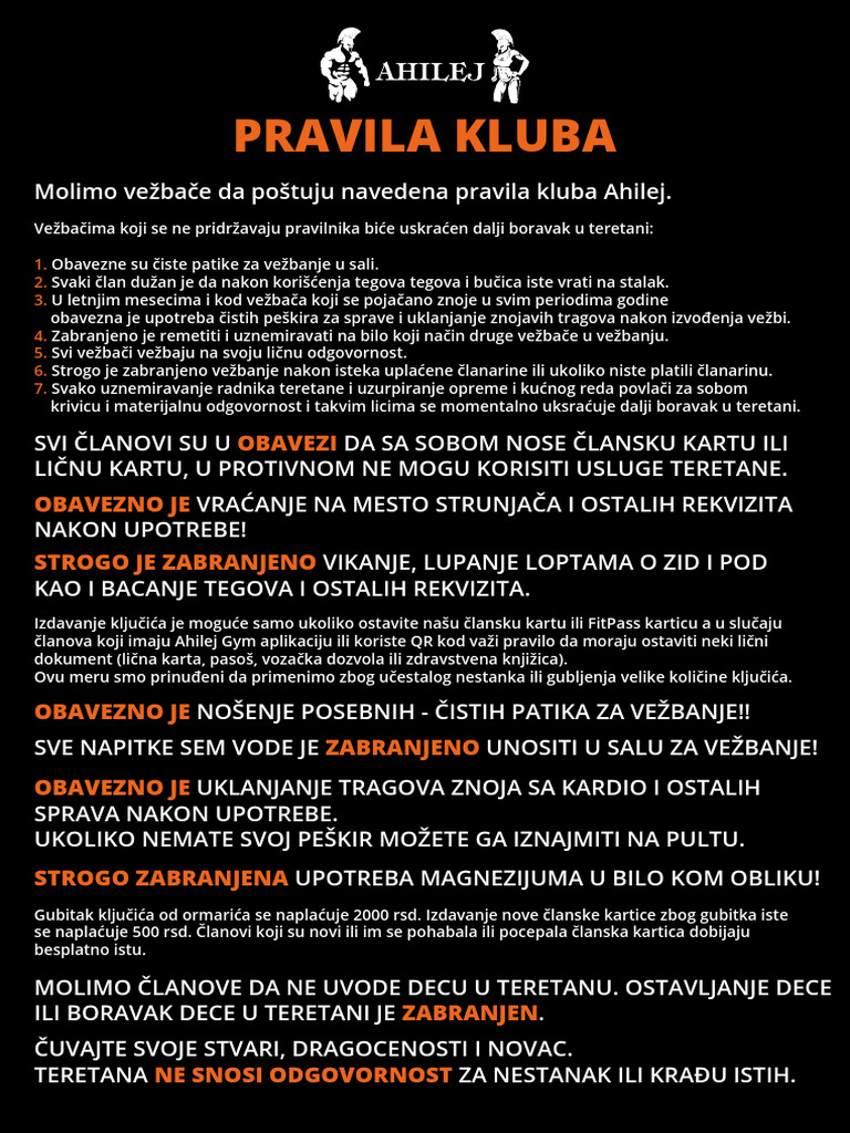 Ahilej Pravila Kluba | PDF