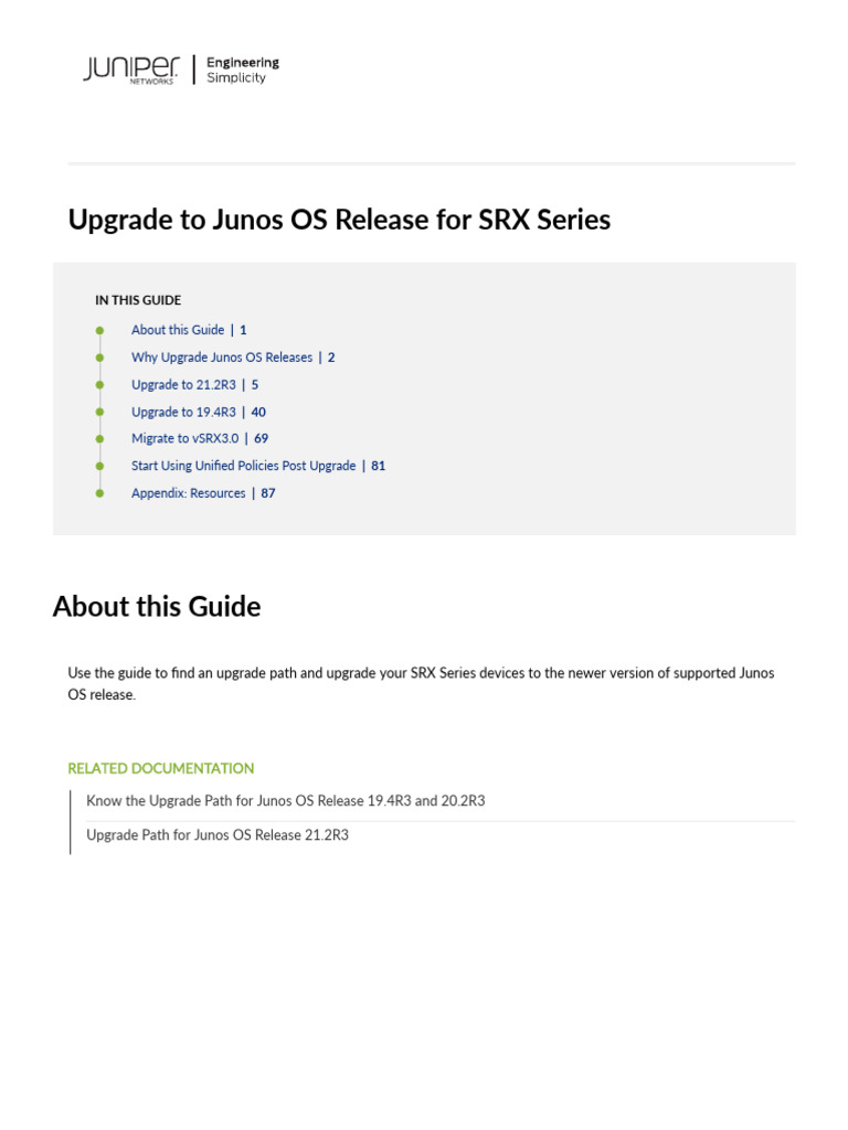 SRX Upgrade | PDF | Cloud Computing | Operating System