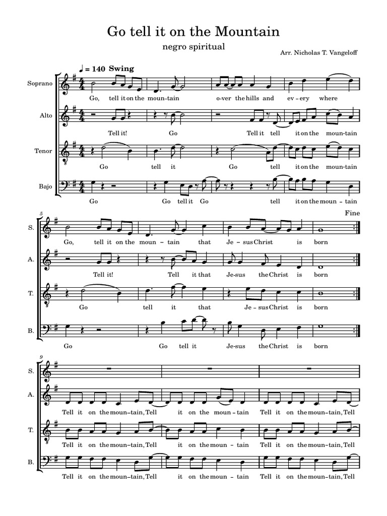 Go Tell It On The Mountains | PDF | Choral Music