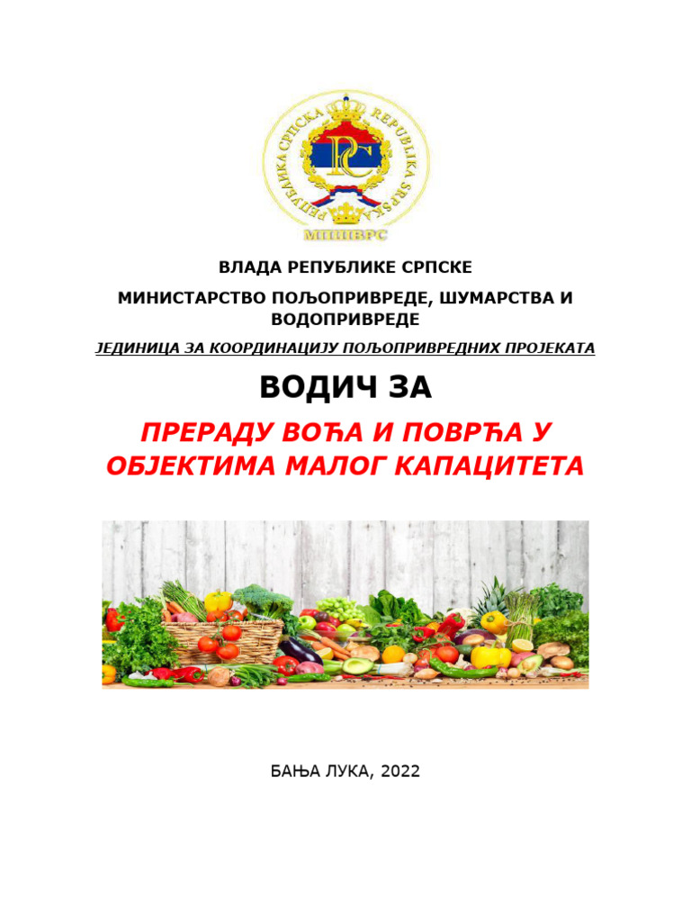 Vodic Za Male Preradjivace Voca I Povrca | PDF
