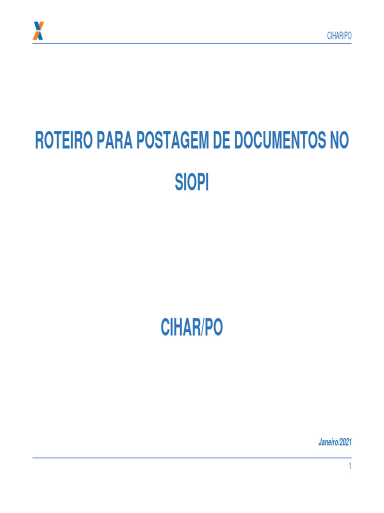 Roteiro para Postagem de Documentos No SIOPI v02 | PDF | Acessibilidade