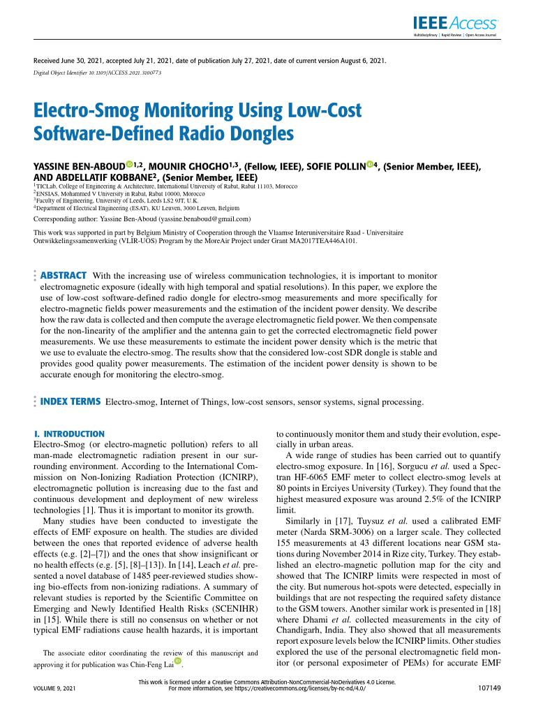 Electro-Smog Monitoring Using Low-Cost Software-Defined Radio Dongles ...