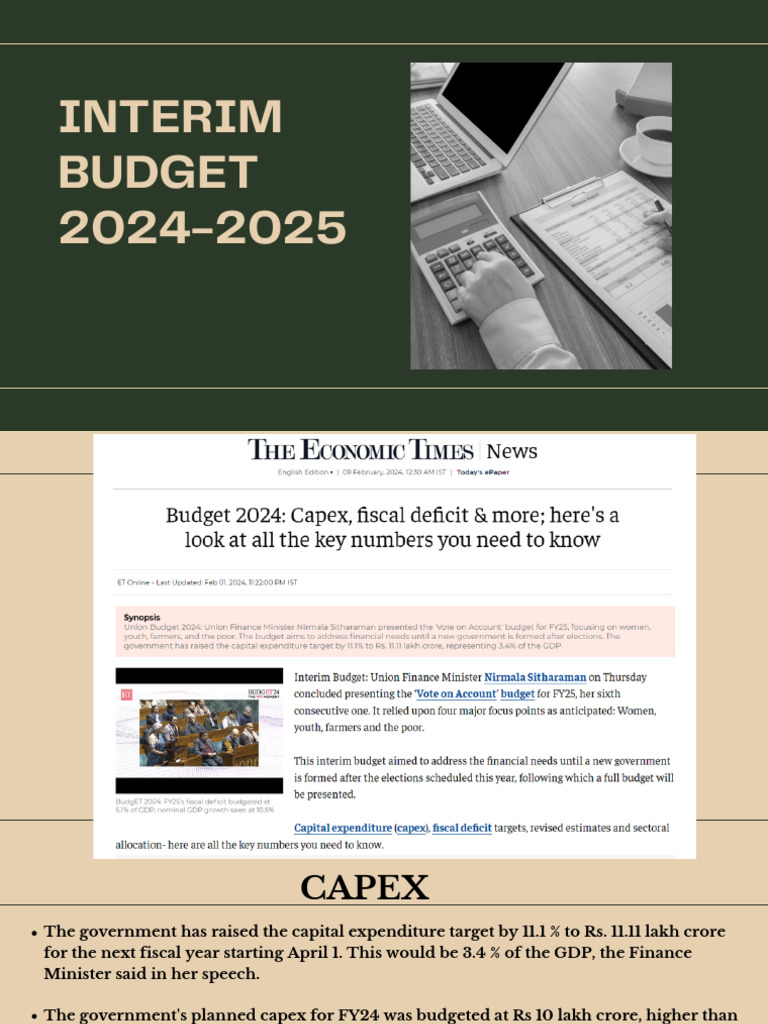 Interim Budget 2024-2025 | PDF | Government Budget Balance | Taxes