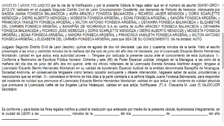 Auto Dictado El 15 de Agosto Del 217 | PDF