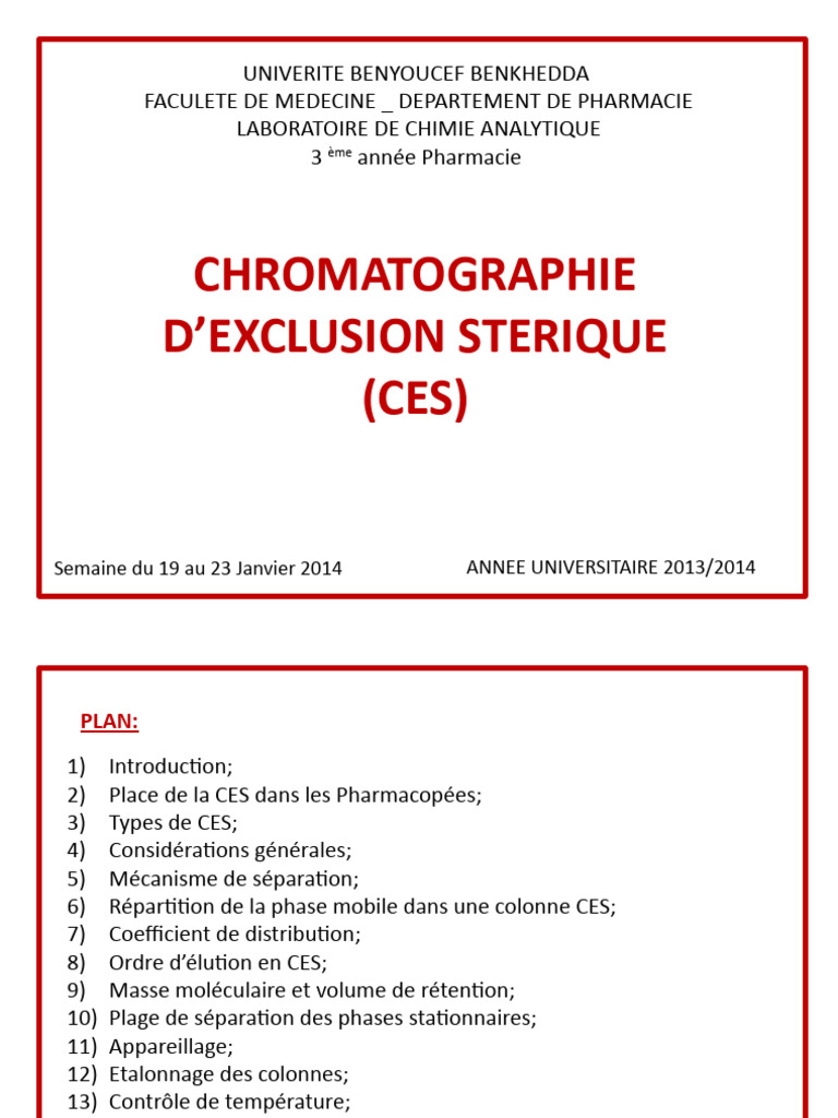 Chromatographie D'exclusion Sterique | PDF