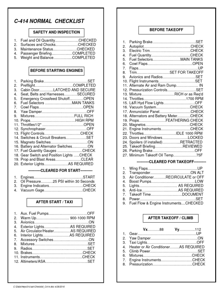 Checklist C414 | PDF