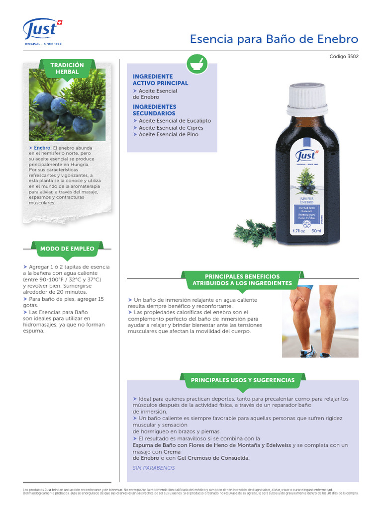 Ficha 3502 Esencia Banì o Enebro | PDF | Masaje