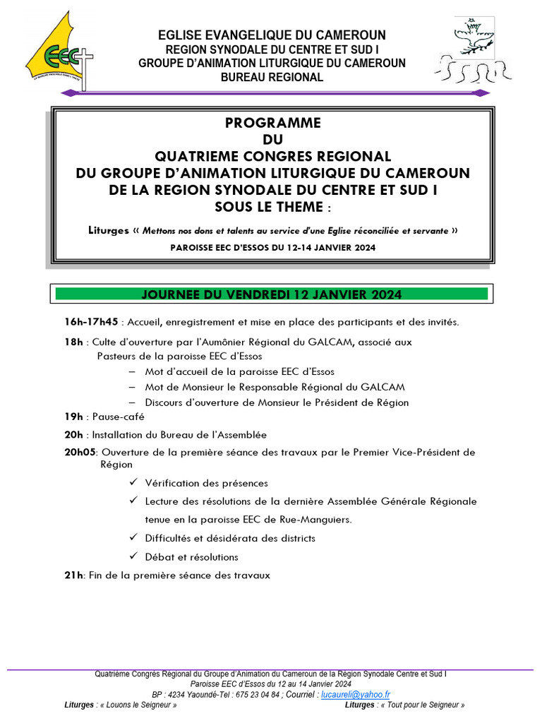 Programme Congrès Régional | PDF