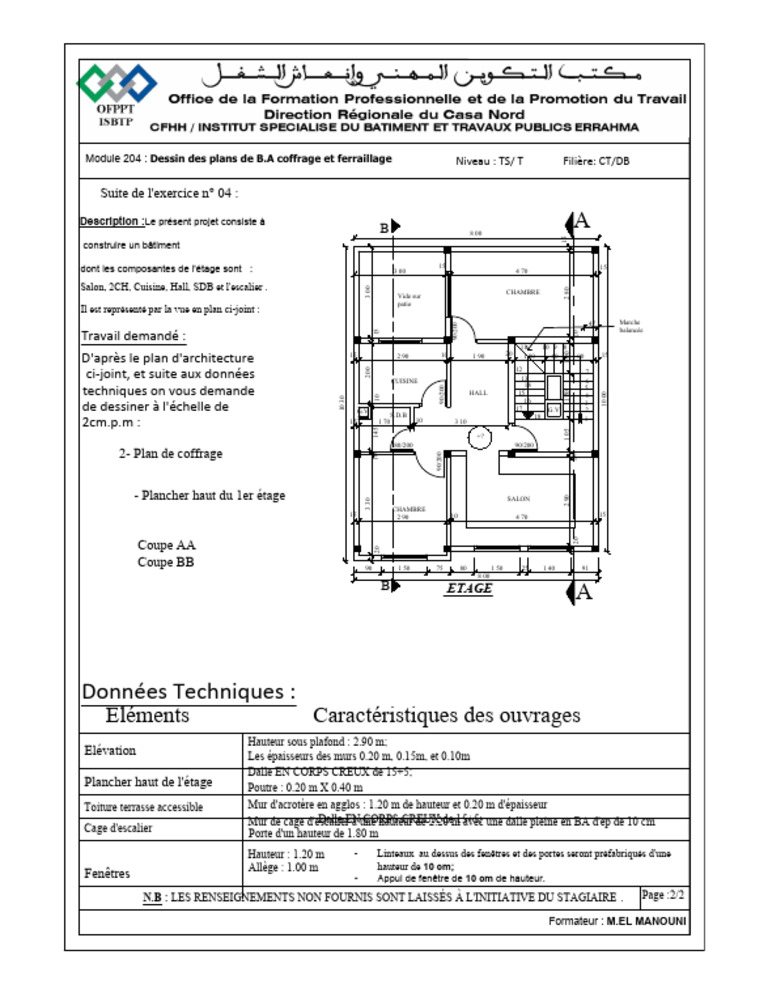 Exercice 04 COUPE AA ETAGE | PDF