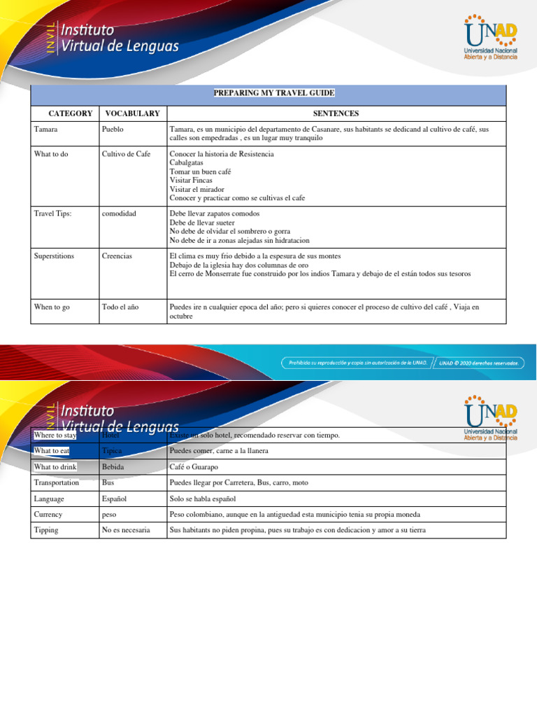 Annex 2 - Preparing My Travel Guide | PDF