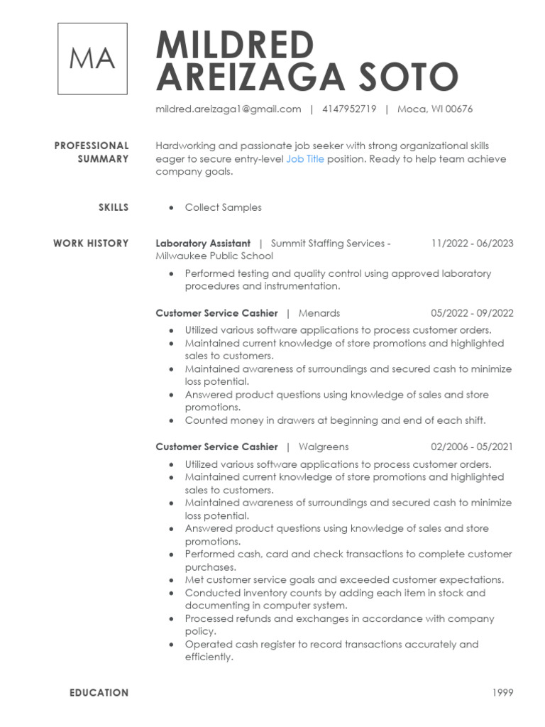 Mildred Areizaga Resume 2 | PDF | Business