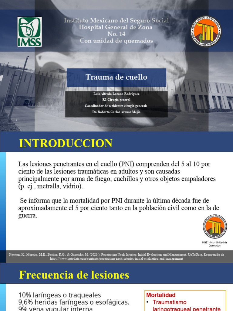 Trauma de Cuello | PDF | Cabeza y cuello humanos | Anatomía humana