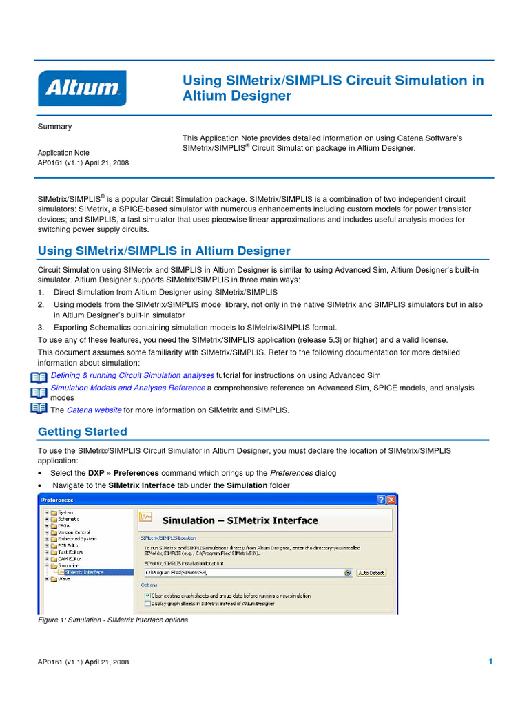 AP0161 Using Simetrix Simplis Circuit Simulation | PDF | Electrical ...