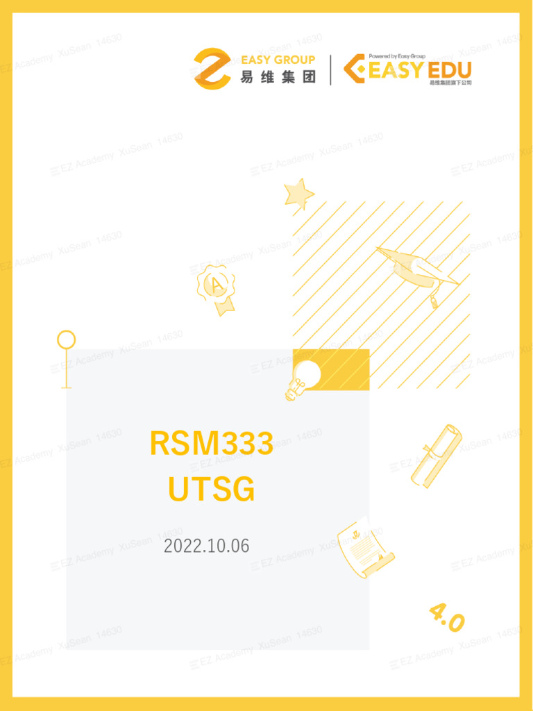 RSM333 Utsg: Easy Edu - Rsm333 W4 知 识模块课 - 2022F | Download Free PDF | Cost Of Capital | Yield ...