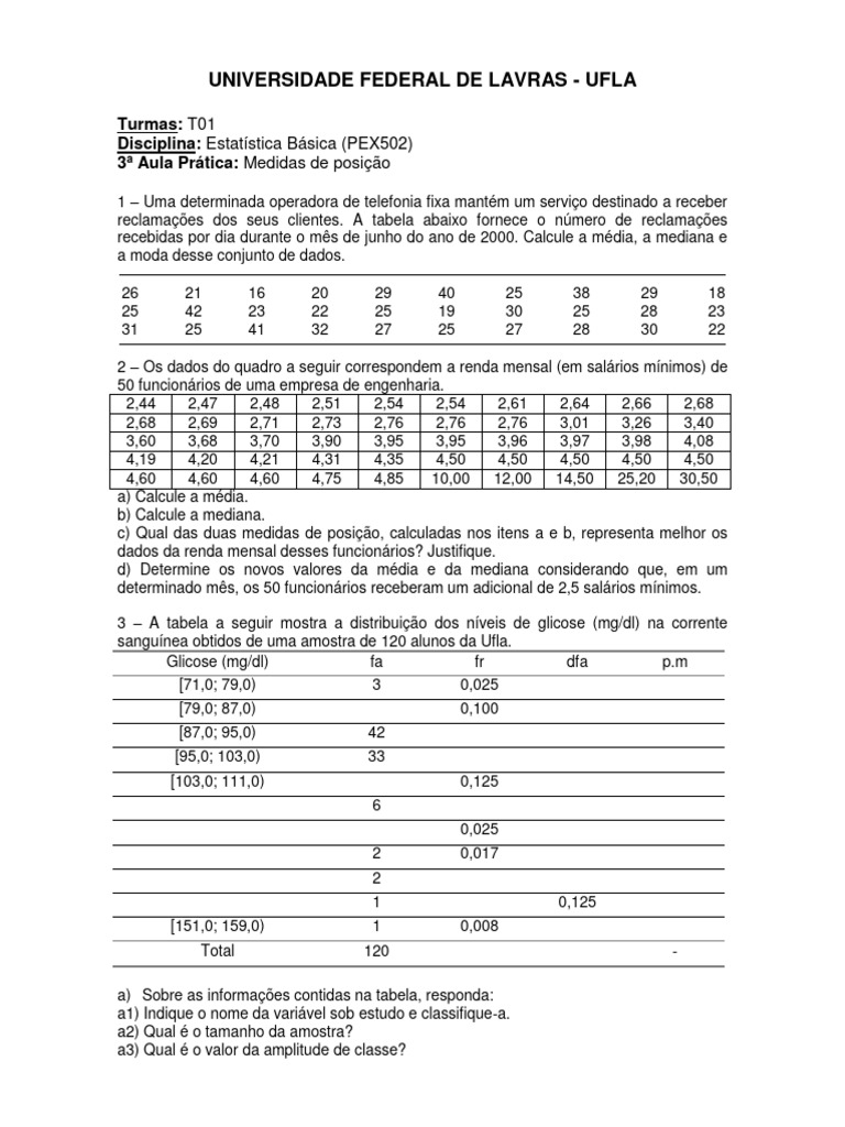Medidas de Posição em Estatística Básica | PDF | Estatísticas | Science
