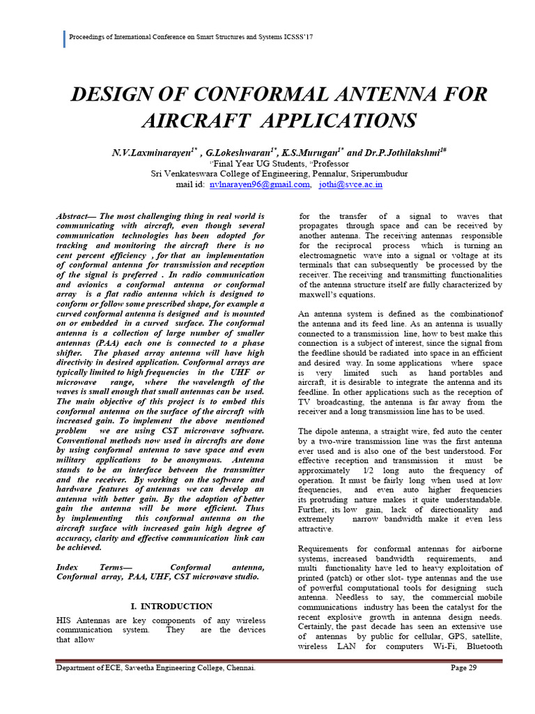Design of Conformal Antenna For Aircraft Applications | PDF