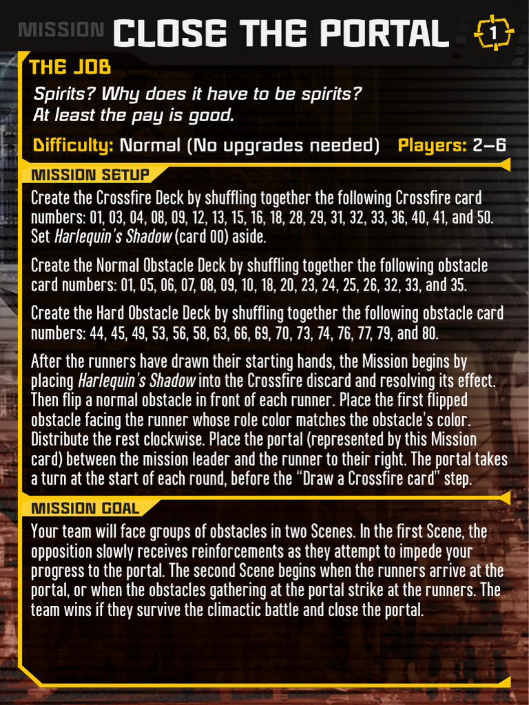 CROSSFIRE MISSION Close The Portal | PDF