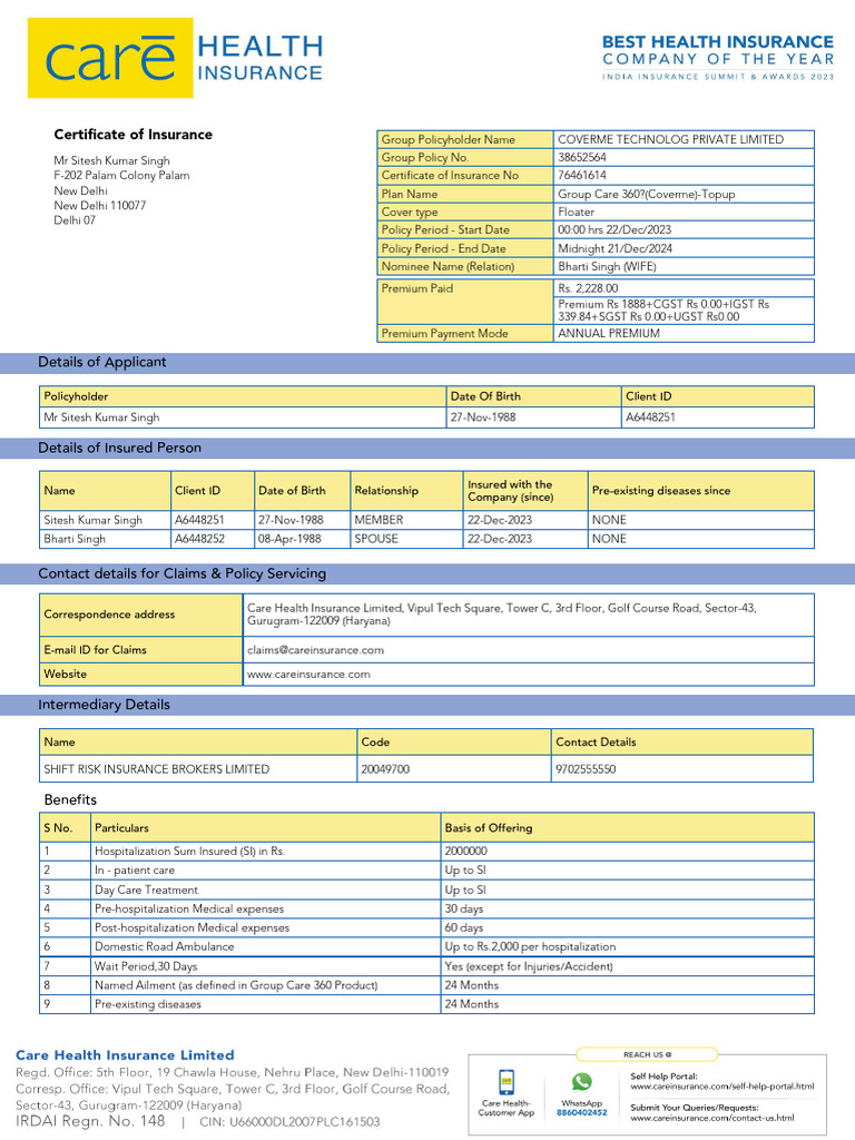 Policy Certificate | Download Free PDF | Insurance | Underwriting