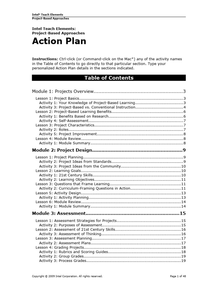 PBL Action Plan | PDF | Project Based Learning | Teachers